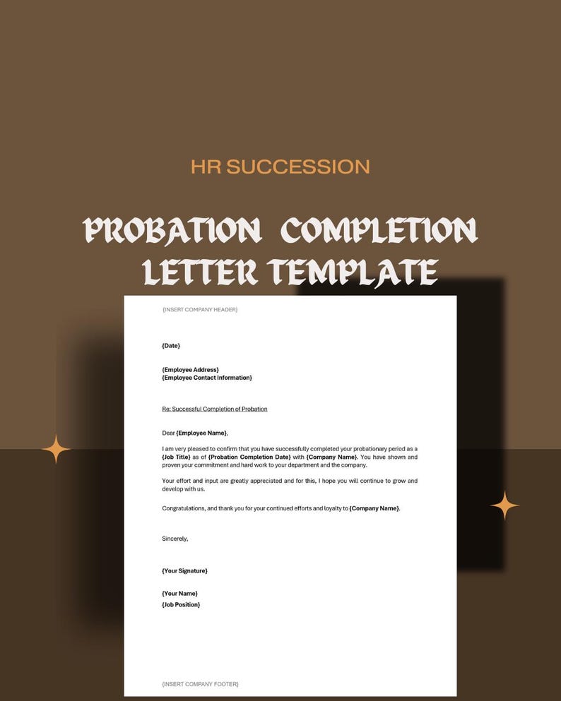 Employee Probation Completion Letter Template | Probationary Completion ...