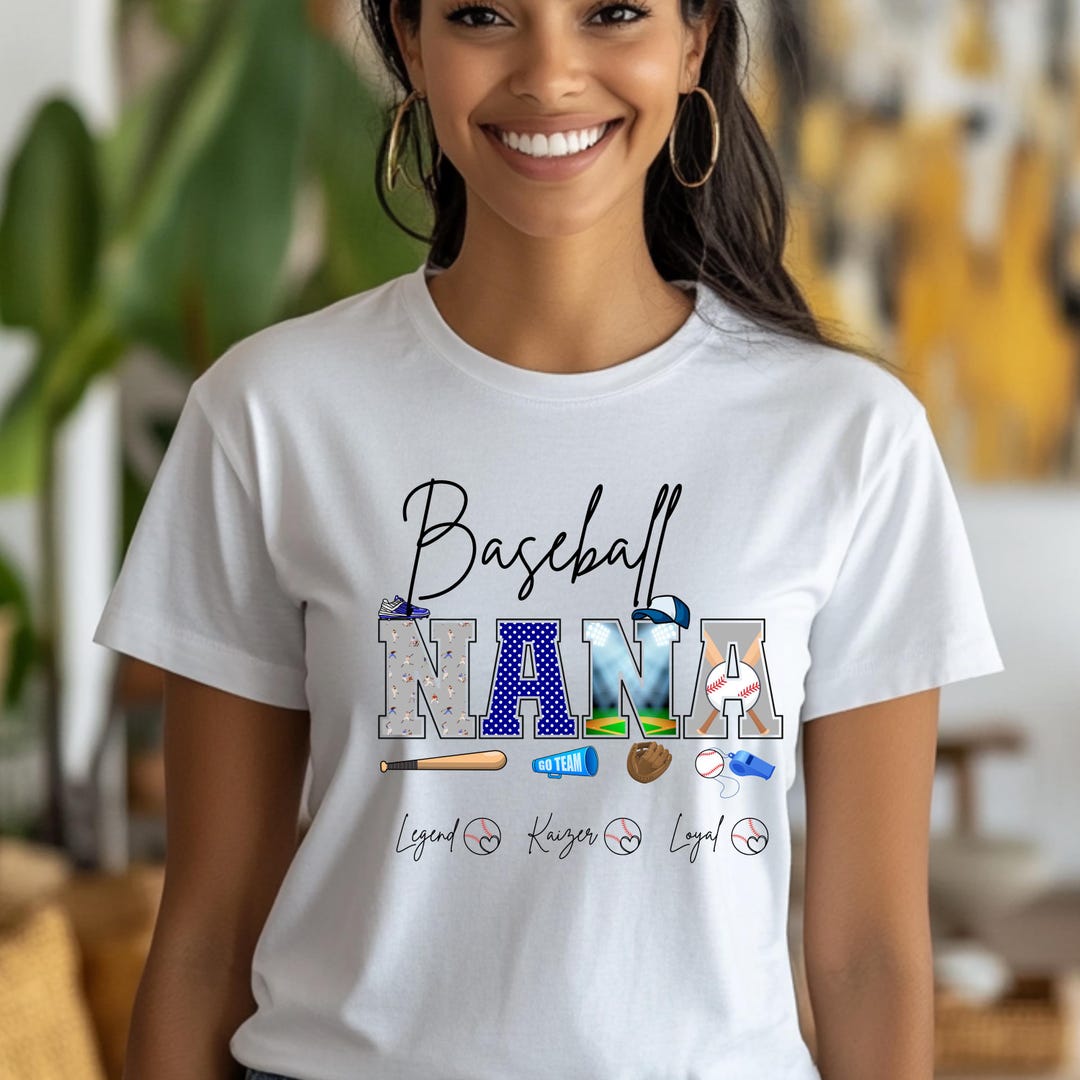 Baseball Nana Unisex Softstyle T-shirt, Custom Baseball Player Names ...