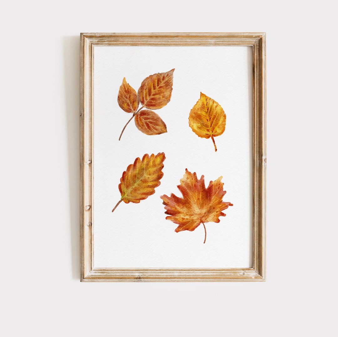 Falling Leaves Fall Print, Fall Printable Art, Rustic Print ...