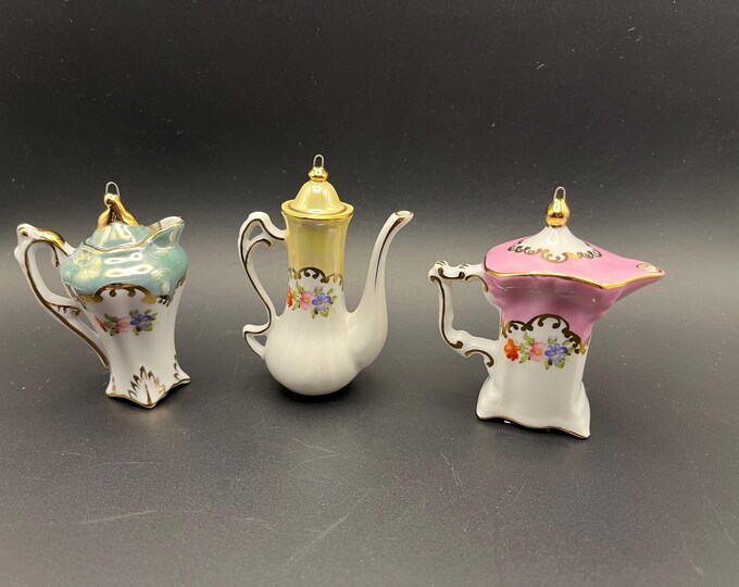 Miniature Porcelain Teapot Ornaments - Etsy
