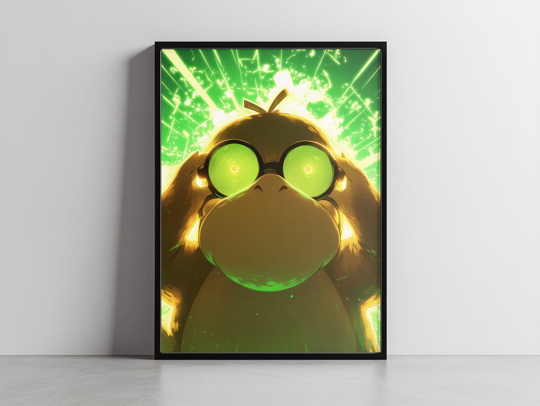 Pokemon Inspired Psyduck Poster - Psyduck Psychic Powers - Digital ...