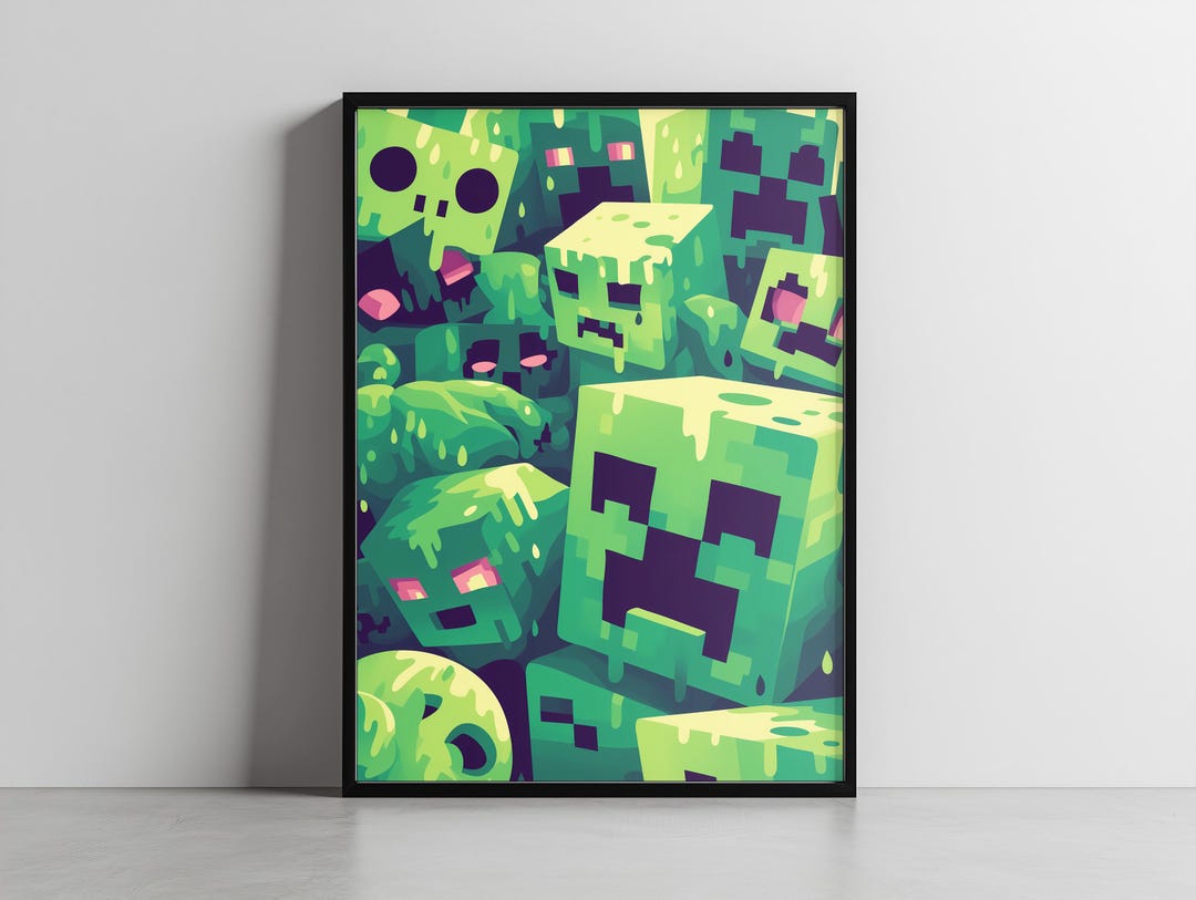 Minecraft Inspired Creeper Poster - Creeper Horde - Digital Artwork ...