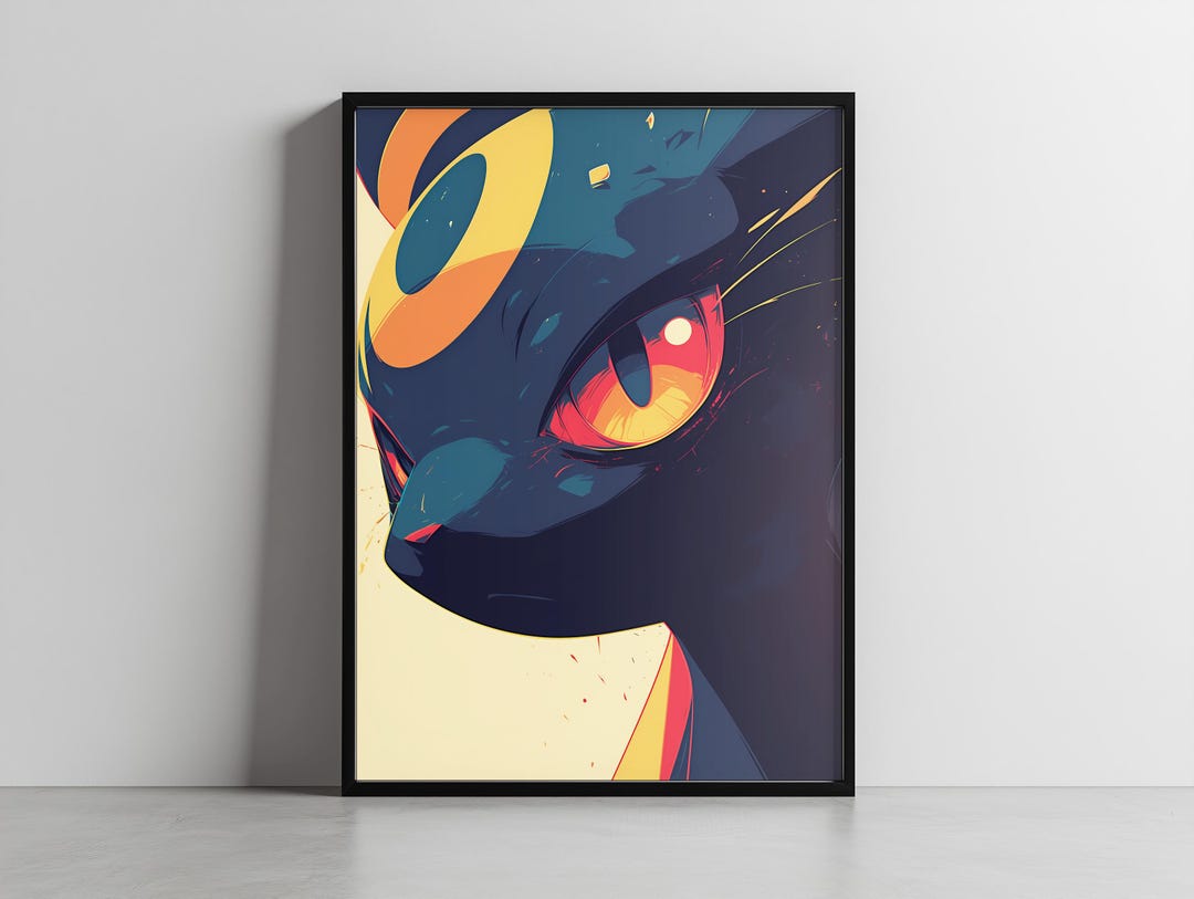 Pokemon Inspired Umbreon Poster - Umbreon Portrait - Digital Artwork ...