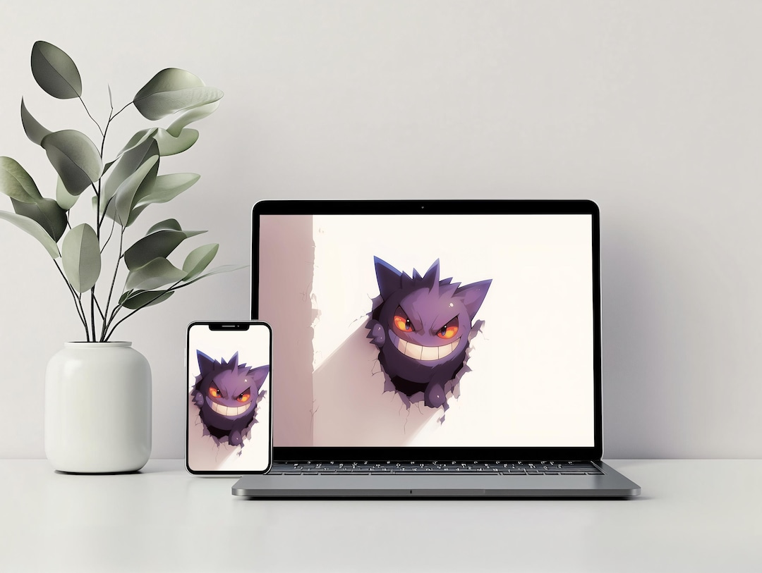 Pokemon Inspired Gengar Wallpaper - Gengar Breaking Through Wall ...