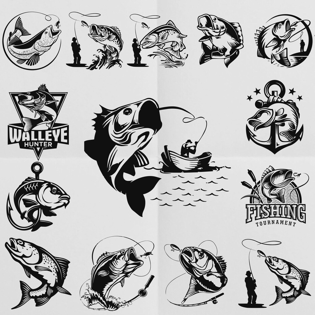 Fisherman Catching Fish SVG, EPS, PNG, Pdf | Fishing Svg | Cut File ...