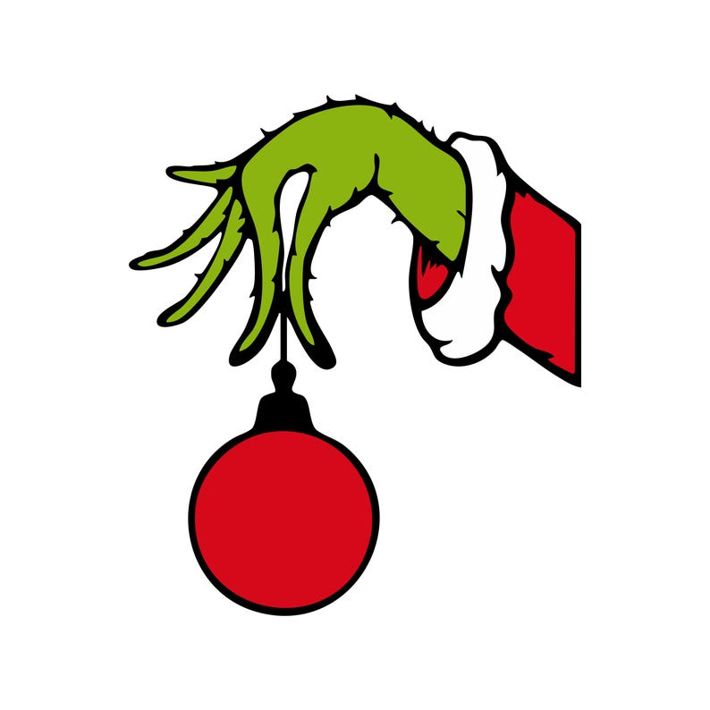Grinch Hand Holding Ornament SVG, Christmas Clip Art (digital Download ...