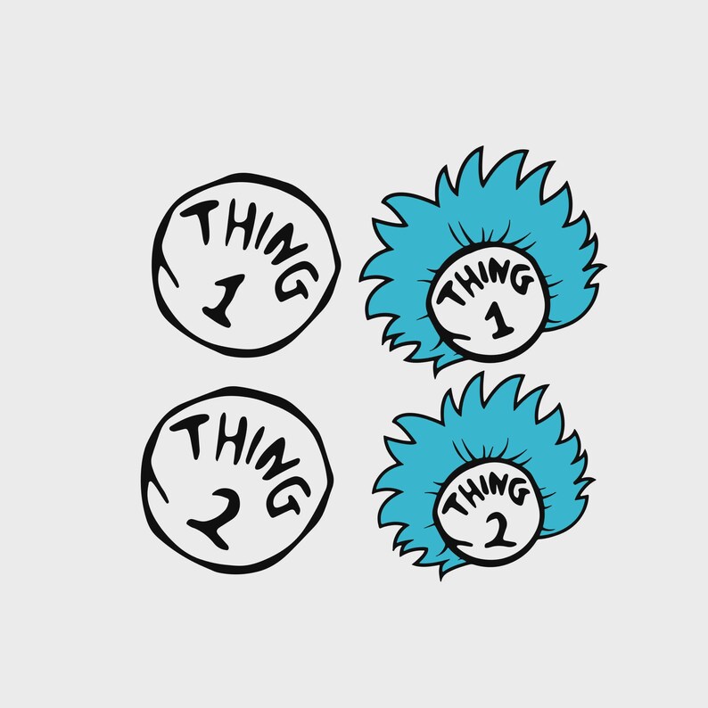 Thing 1 Thing 2 SVG | Thing 1 and Thing 2 Png Svg Pdf Eps | High ...