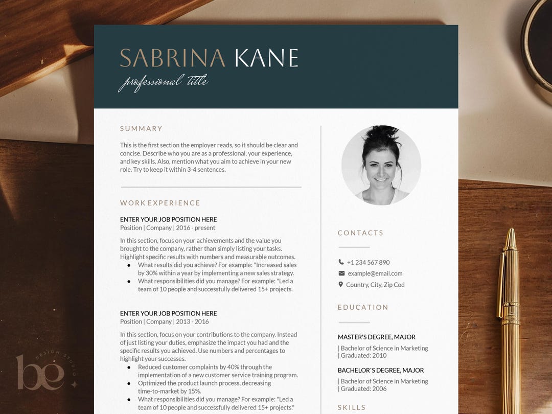 Modelo de currículo executivo 2025 | CV moderno e profissional para ...