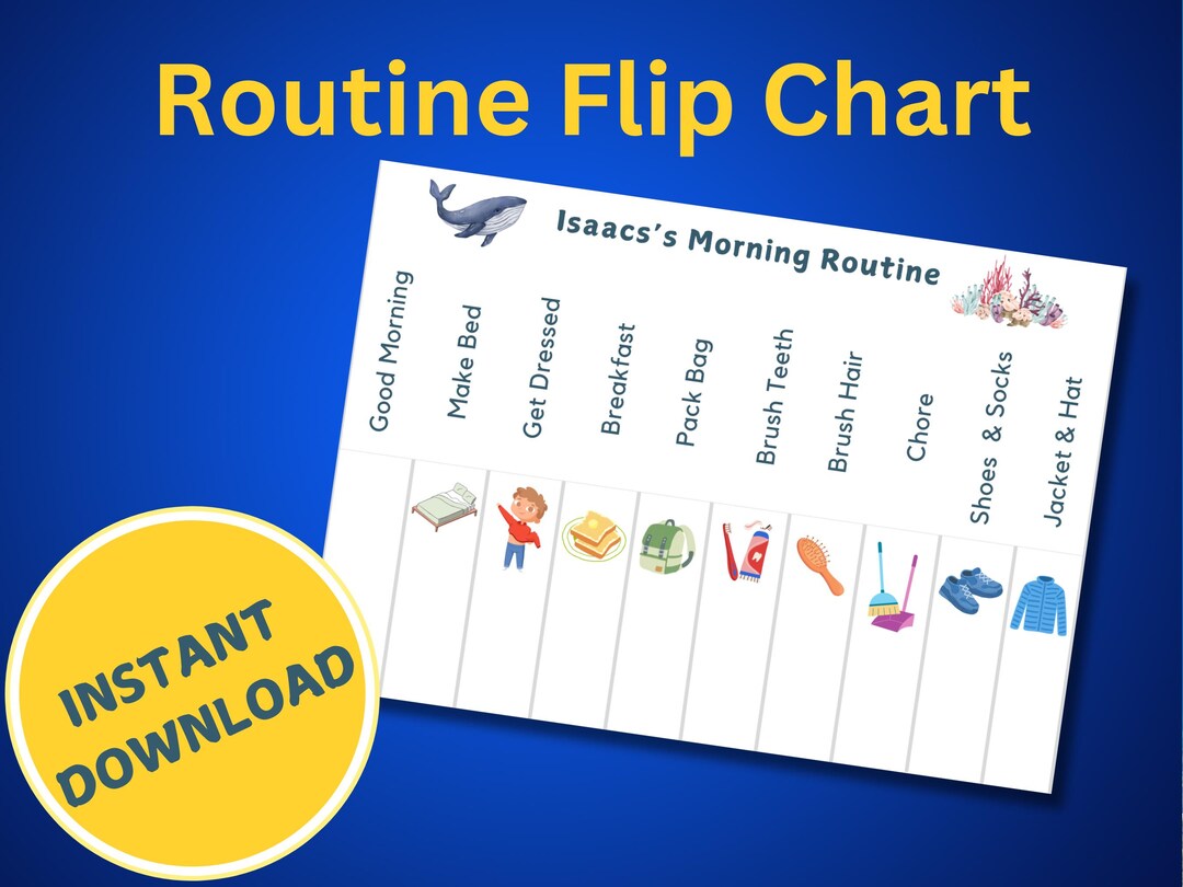 Editable Morning Routine Flip Chart - Etsy