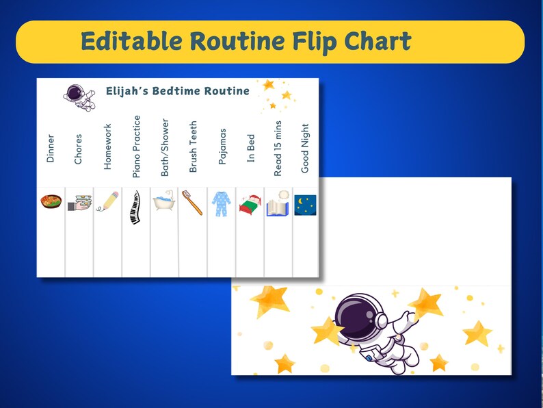 Editable Bedtime Routine Flip Chart - Etsy