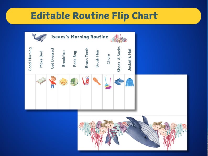 Editable Morning Routine Flip Chart - Etsy