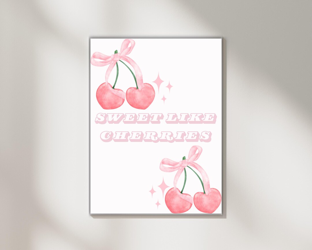 Sweet Like Cherries - Digital Art Print | Cute Cherry Wall Decor - Etsy