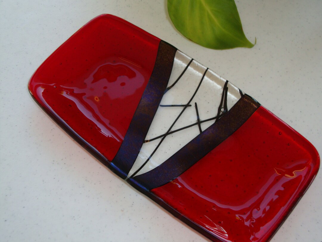 Fused Glass Dish - Chopstix Collection Red 4114 - Etsy UK