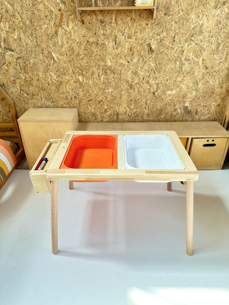 Montessori Wooden Sensory Table: Kids Activity Table With Bins - Etsy