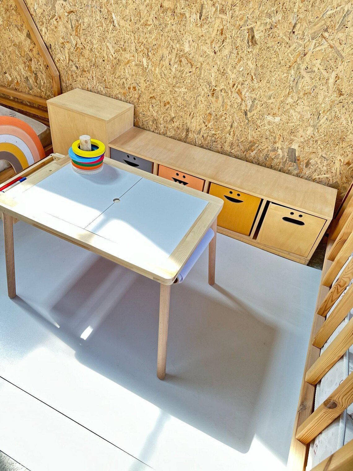 Wooden Sensory Activity Table for Kids – Montessori Style Play Table ...