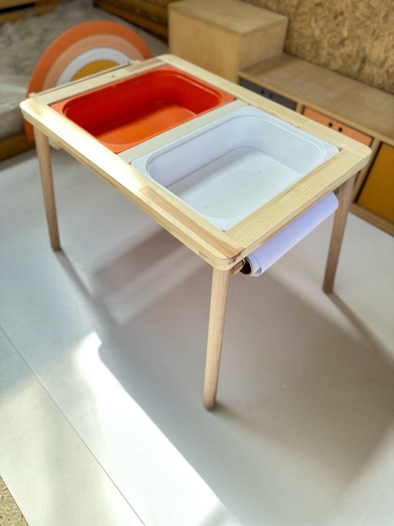 Montessori Wooden Sensory Table: Kids Activity Table With Bins - Etsy