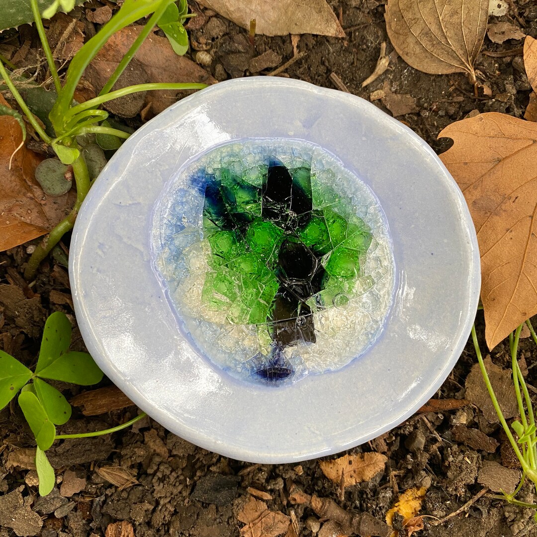 Butterfly Puddler Dish - Butterfly Feeder - Periwinkle Blue With Green ...