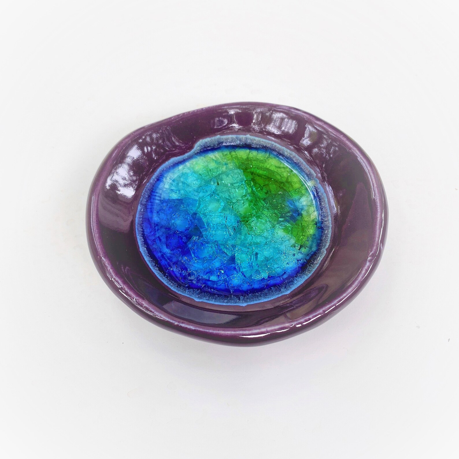 Butterfly Puddler Dish - Butterfly Feeder - Purple With Recycled Glass ...