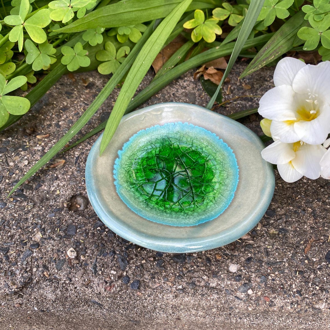 Butterfly Puddler Dish - Butterfly Feeder - Gray Opal With Recycled ...