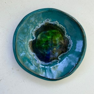 Butterfly Puddler Dish - Butterfly Feeder - Green-teal on Medium Dark ...