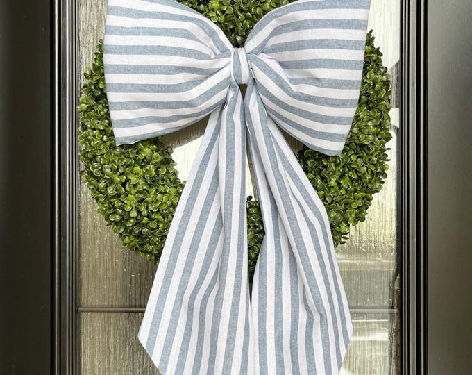 Large Fabric Wreath Bow | Farmhouse Wreath Bow | Spring Wreath Bow ...