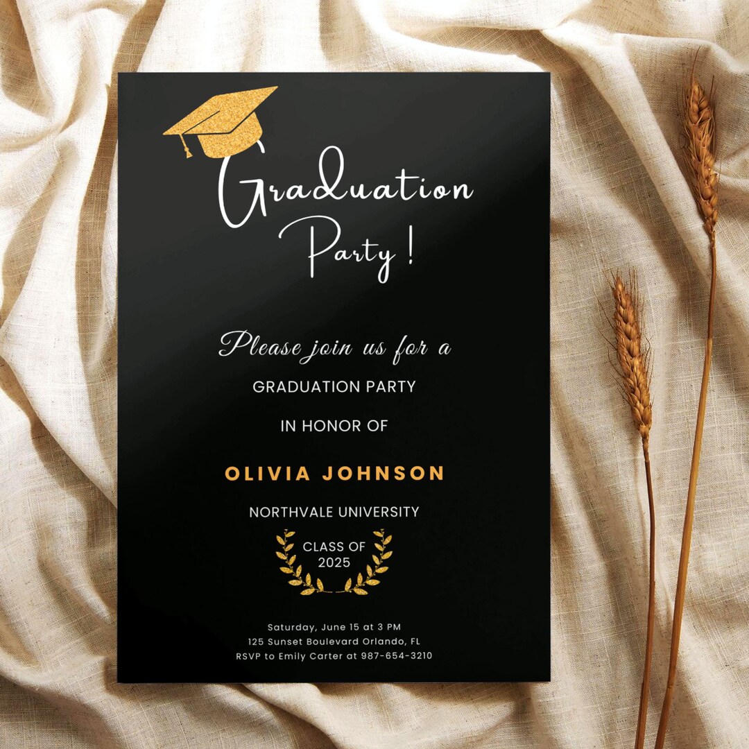 Editable Graduation Invitation Template, Senior Graduate Party ...
