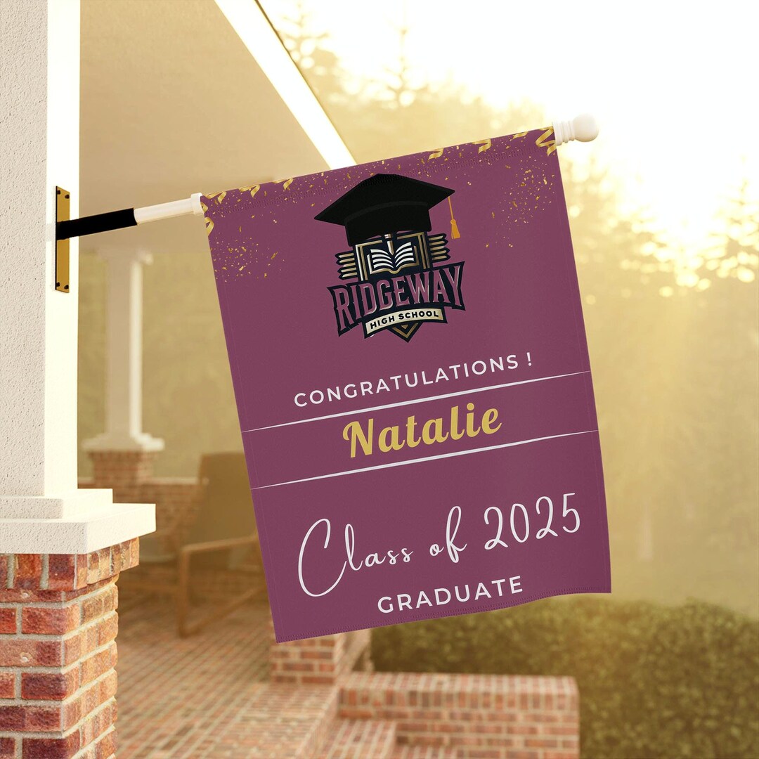 Custom Graduation Flag, Graduate Yard Sign, College Grad Flag, College ...