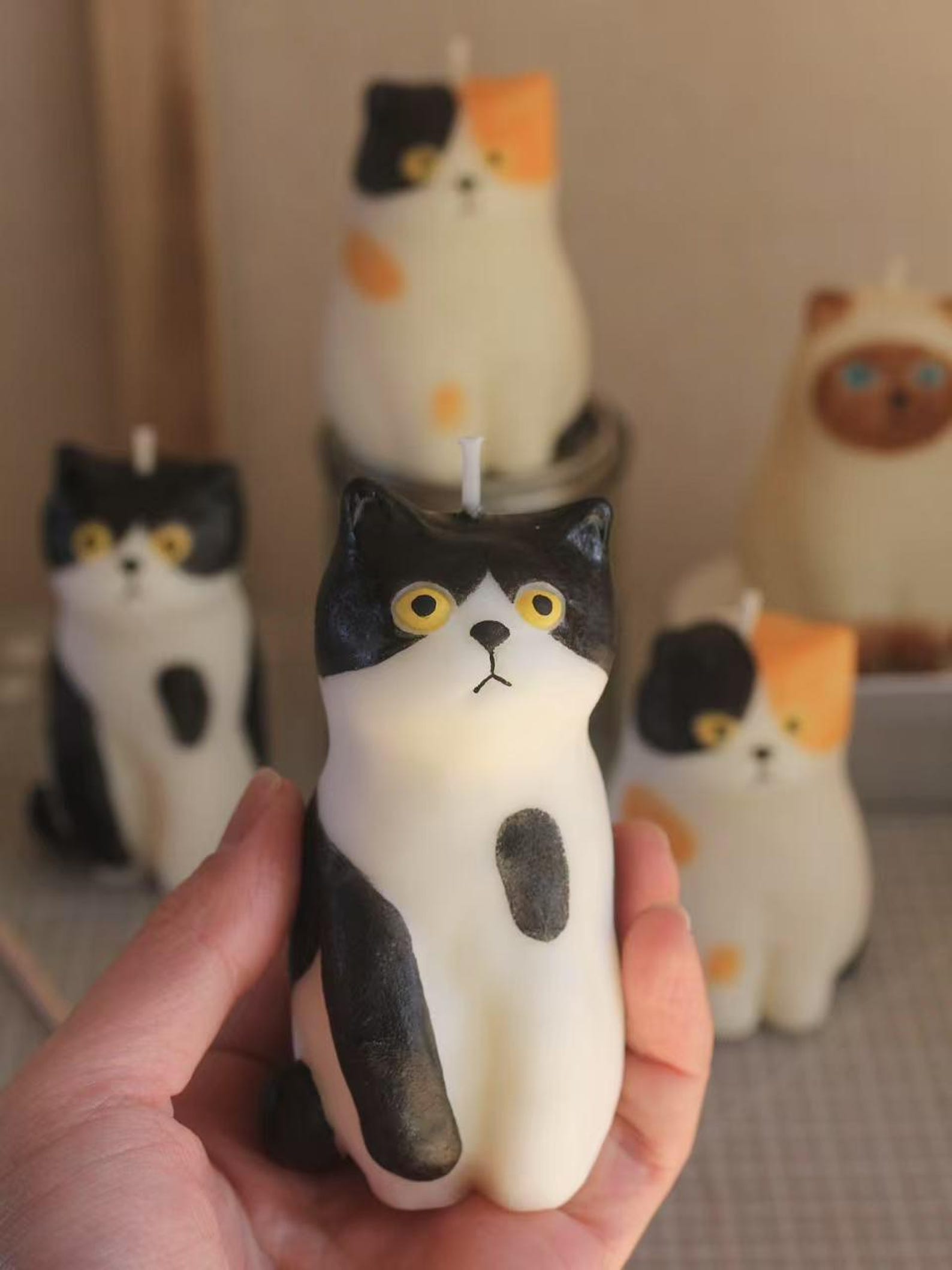 Handmade Cat-shaped Candle | Cat Portrait Candle | Unique Home Decor ...