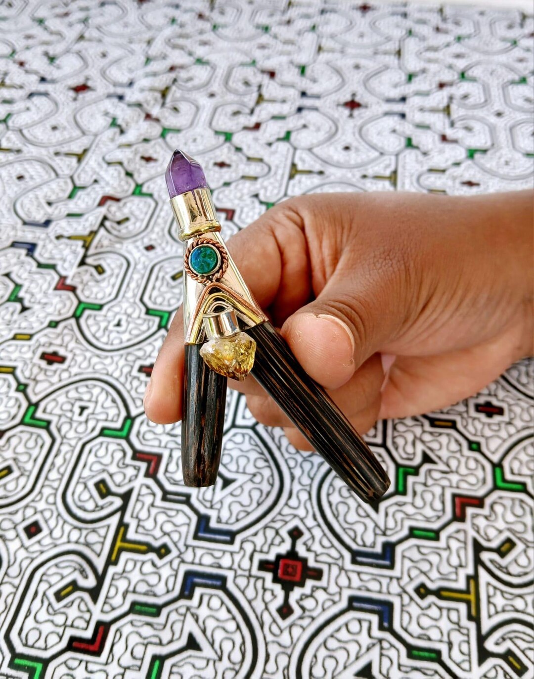Self Applicator Kuripe - Kuripe De Chonta With Silver Solder Made of ...