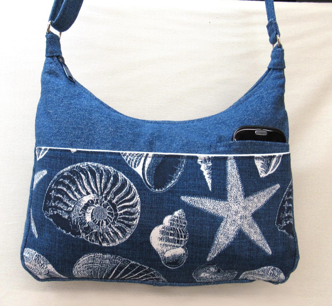 Beach Shells Handbag in Denim Med and Large Cell Pocket + 2 in Front ...