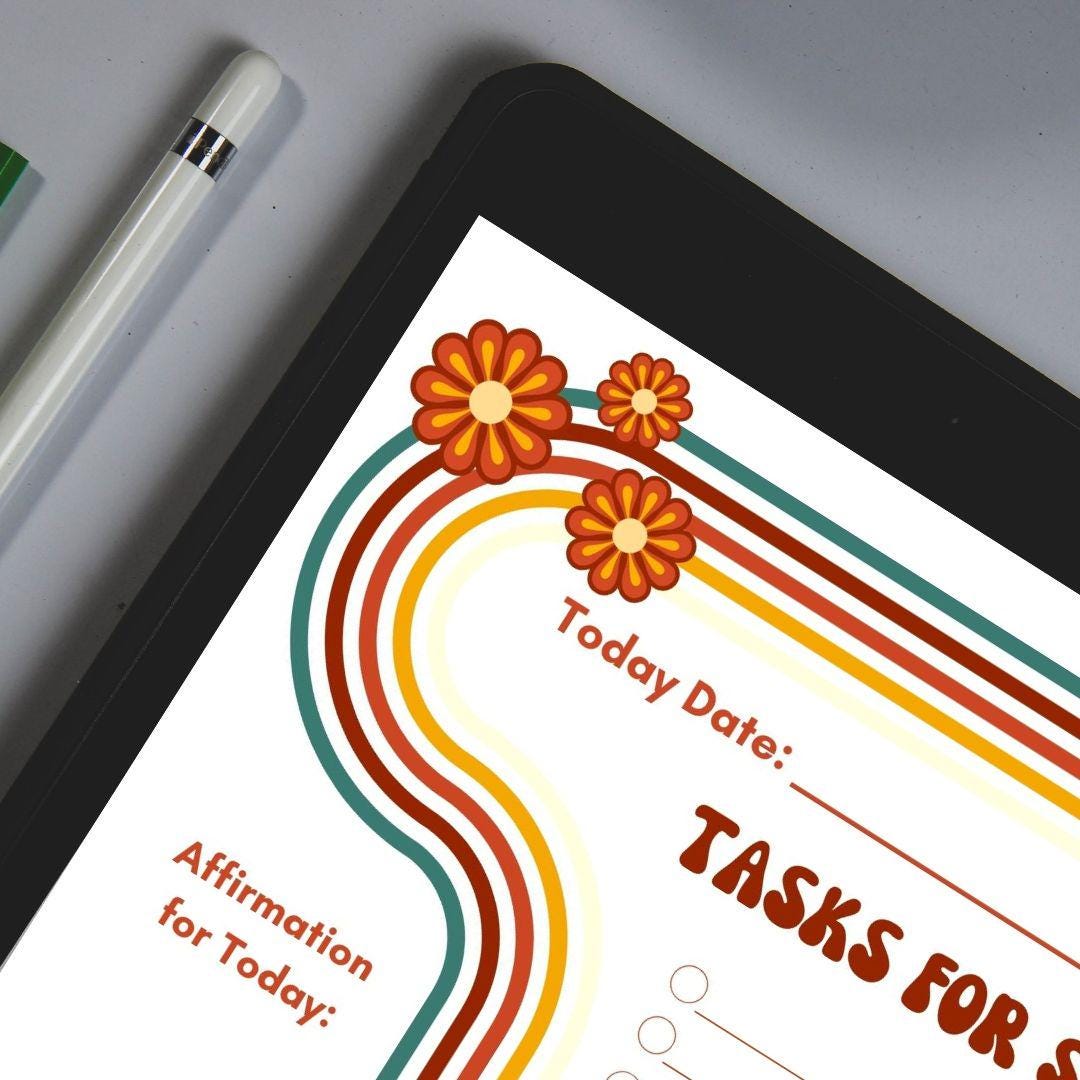 70's Vintage Digital Planner – Retro-inspired PDF Planner for iPad ...