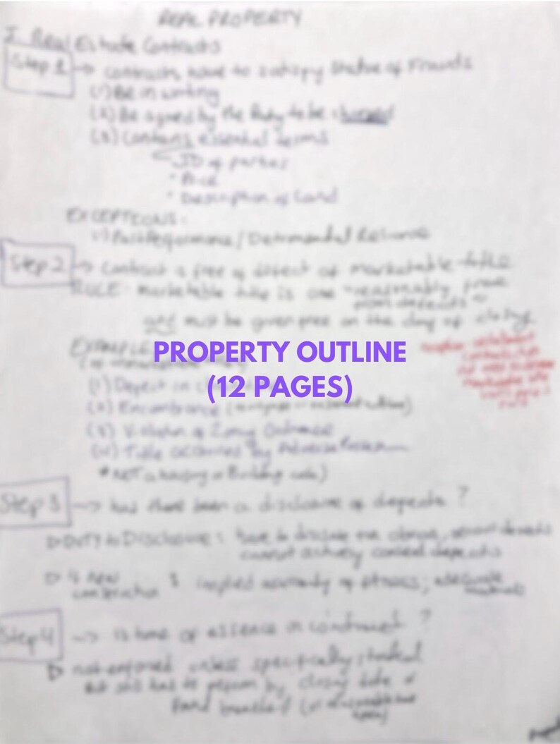 UBE PROPERTY OUTLINE (handwritten) - Etsy