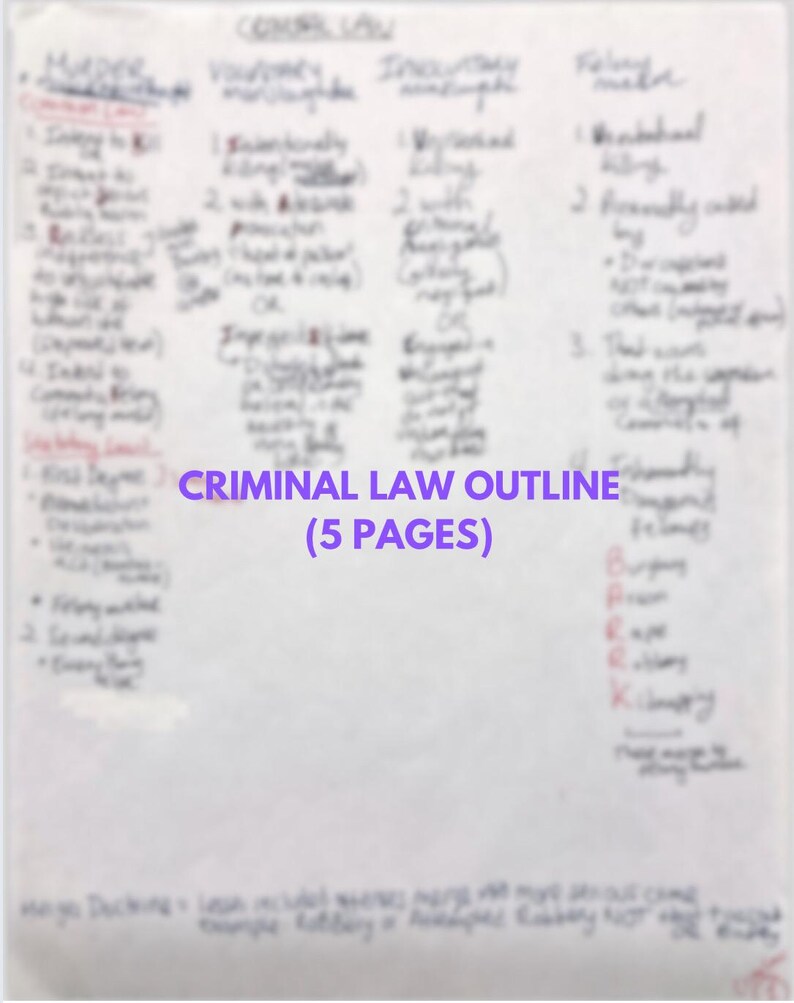 UBE Criminal Law Outline (handwritten) - Etsy