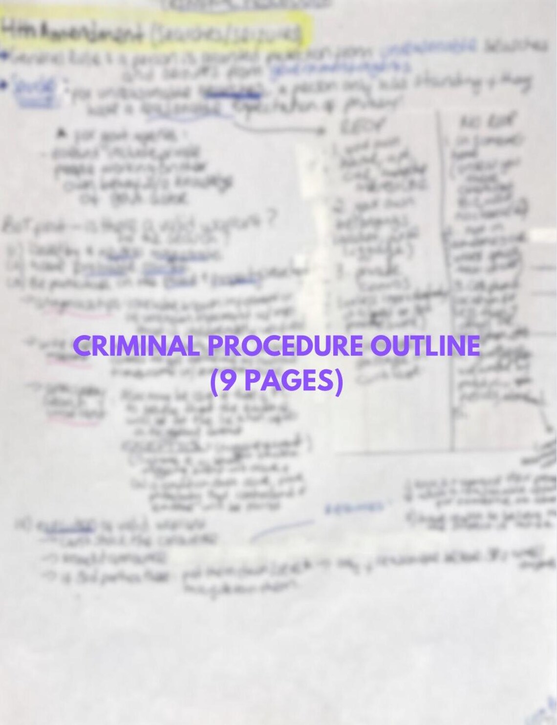 UBE CRIMINAL PROCEDURE Outline (handwritten) - Etsy