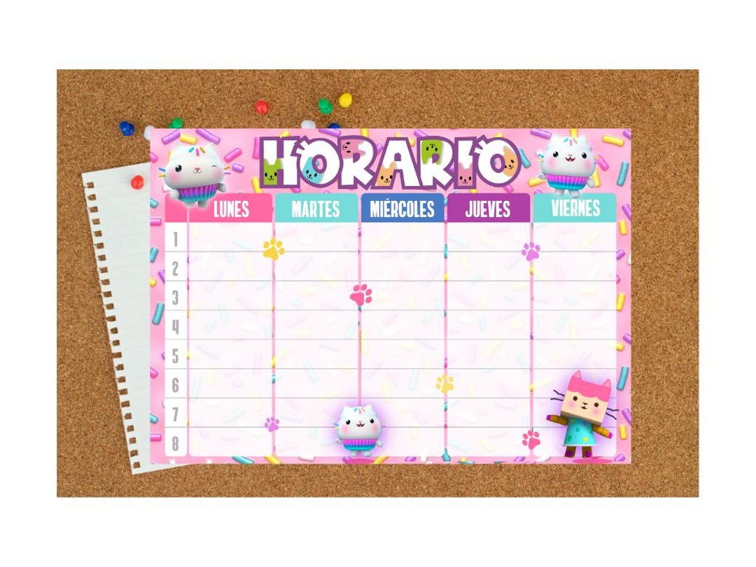 Gabby's Dollhouse Cupcake Schedule - Etsy