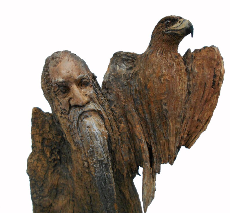 The One in All Original Rick Cain Wolf Old Man Hawk Fantasy - Etsy