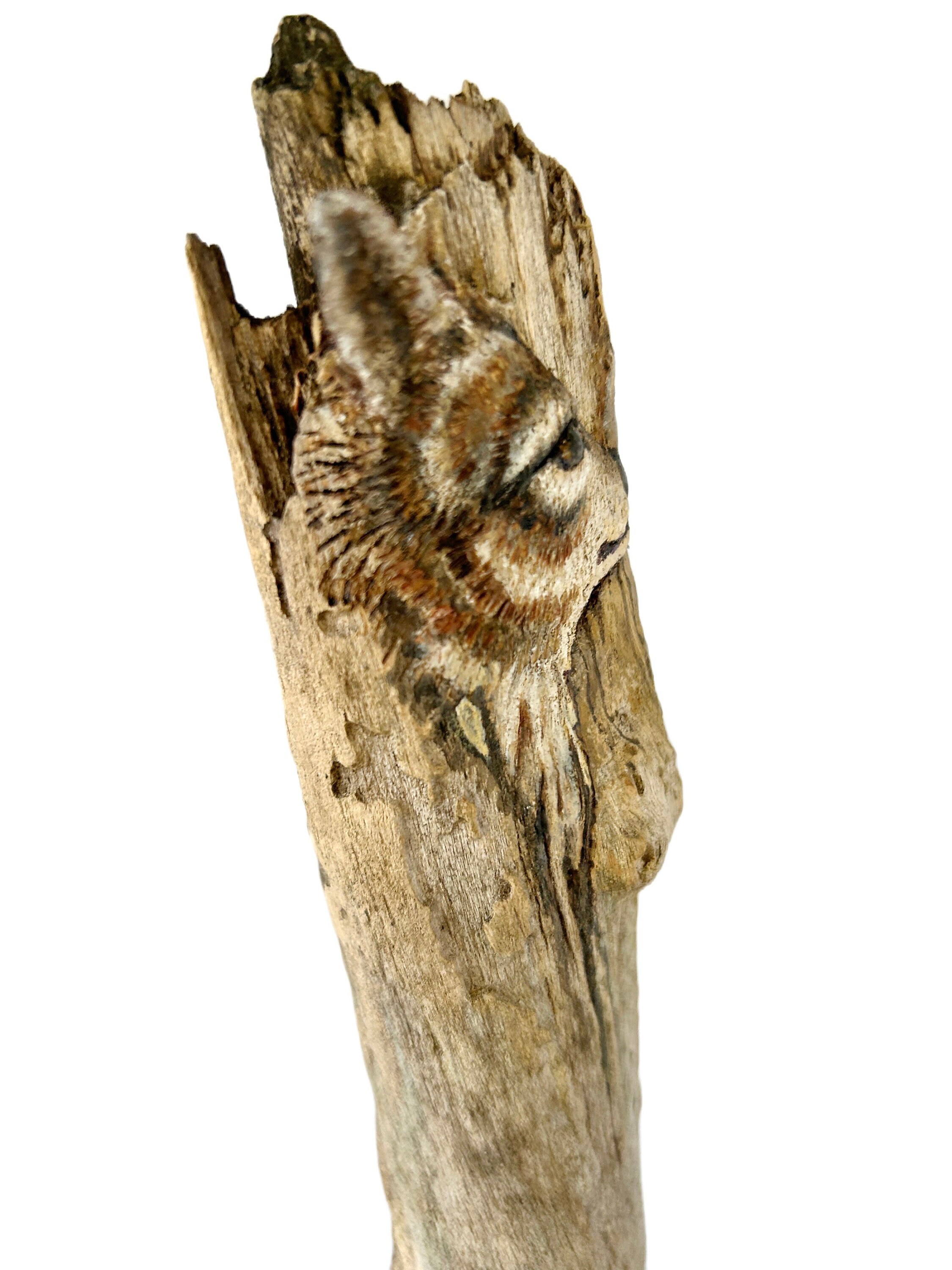 Young Wolf Walking Rick Cain Original Walking Stick Sculpture 2023 - Etsy