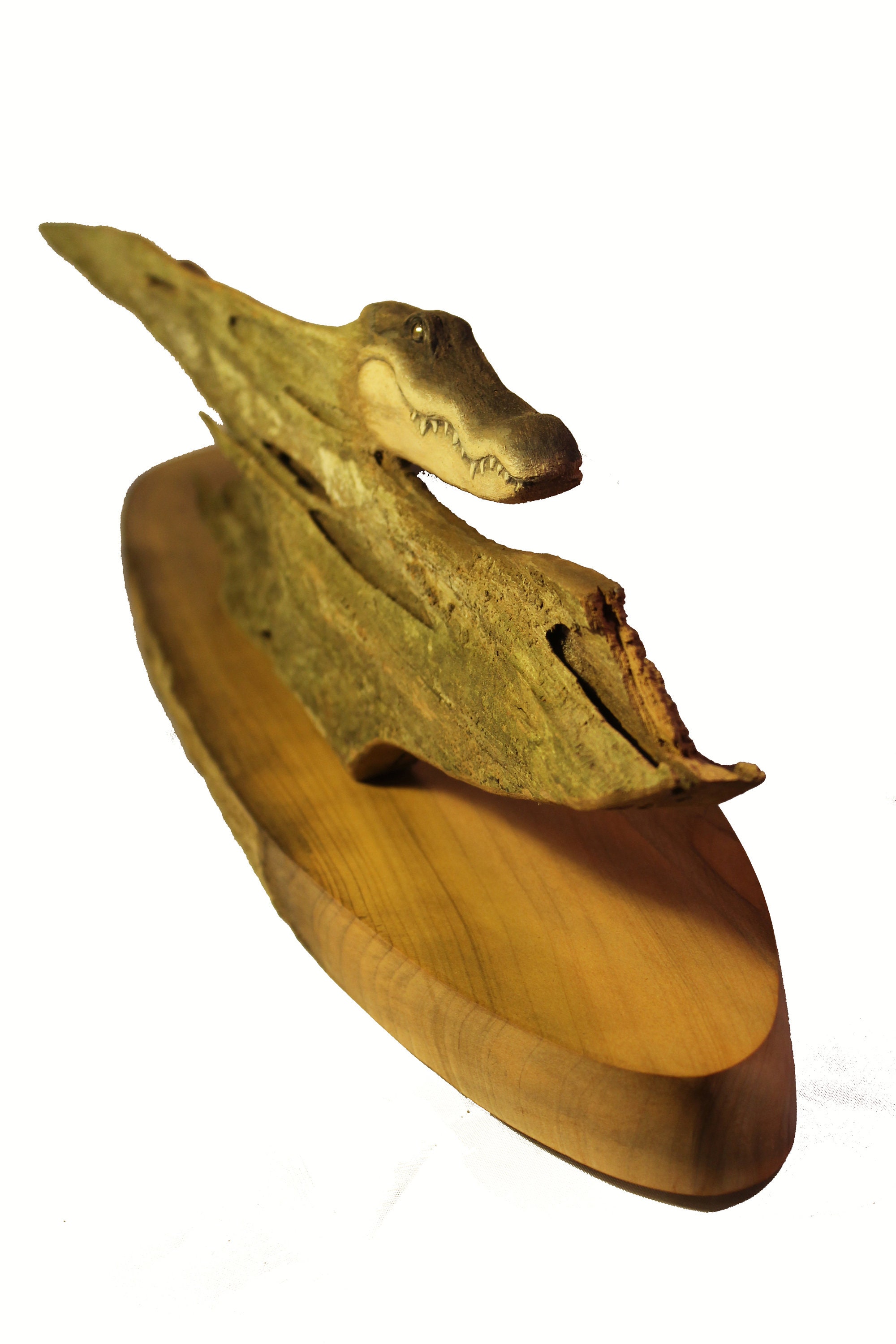 Top Side Original Fine Art Wood Carving Florida Gator Alligator ...