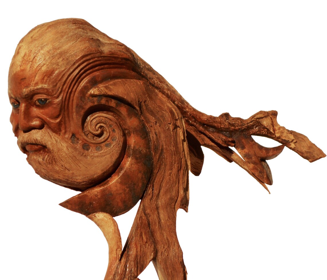 Circling in Old Man Original Rick Cain Wood Sculpture 2014 - Etsy
