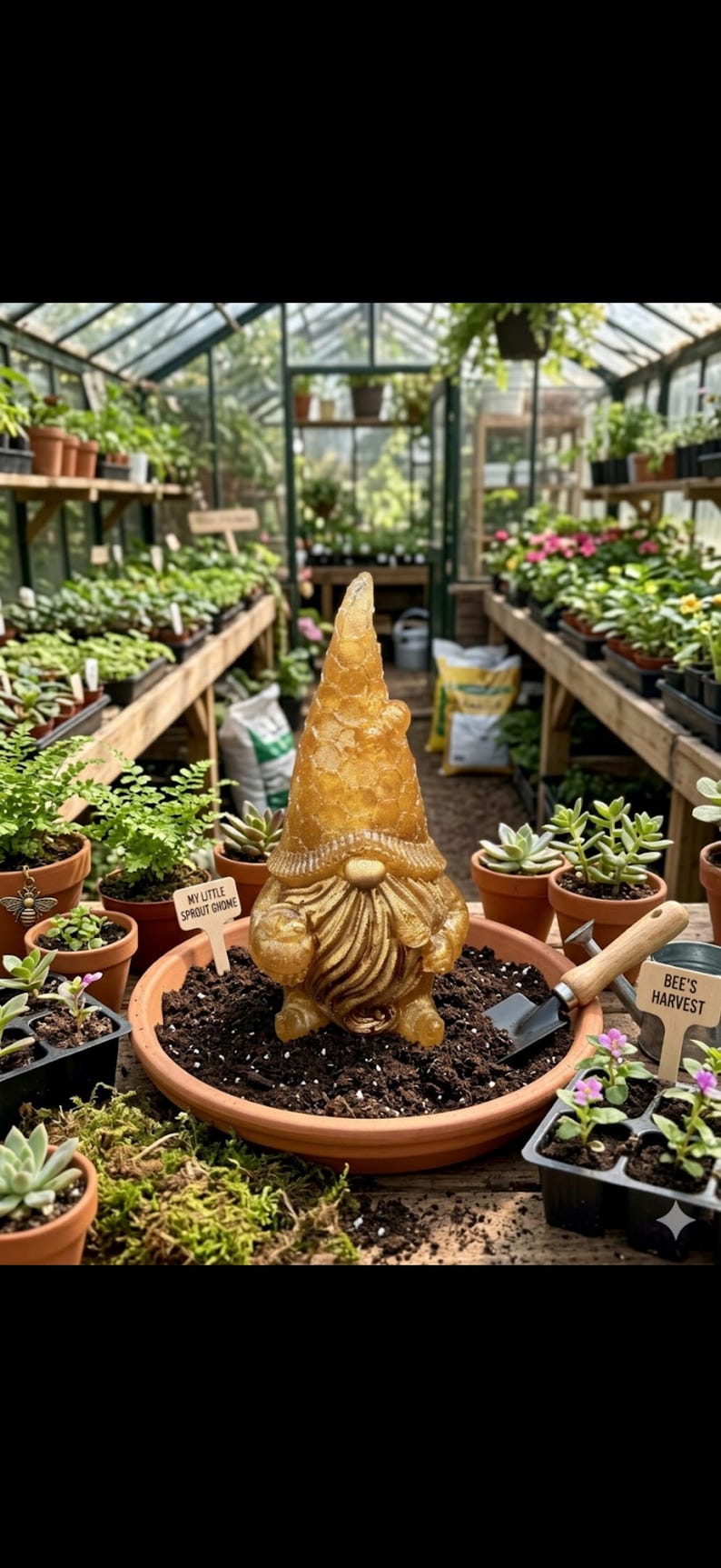 Epoxy Resin Gnome With Mica Powder – Garden Decor, Whimsical Figurine ...