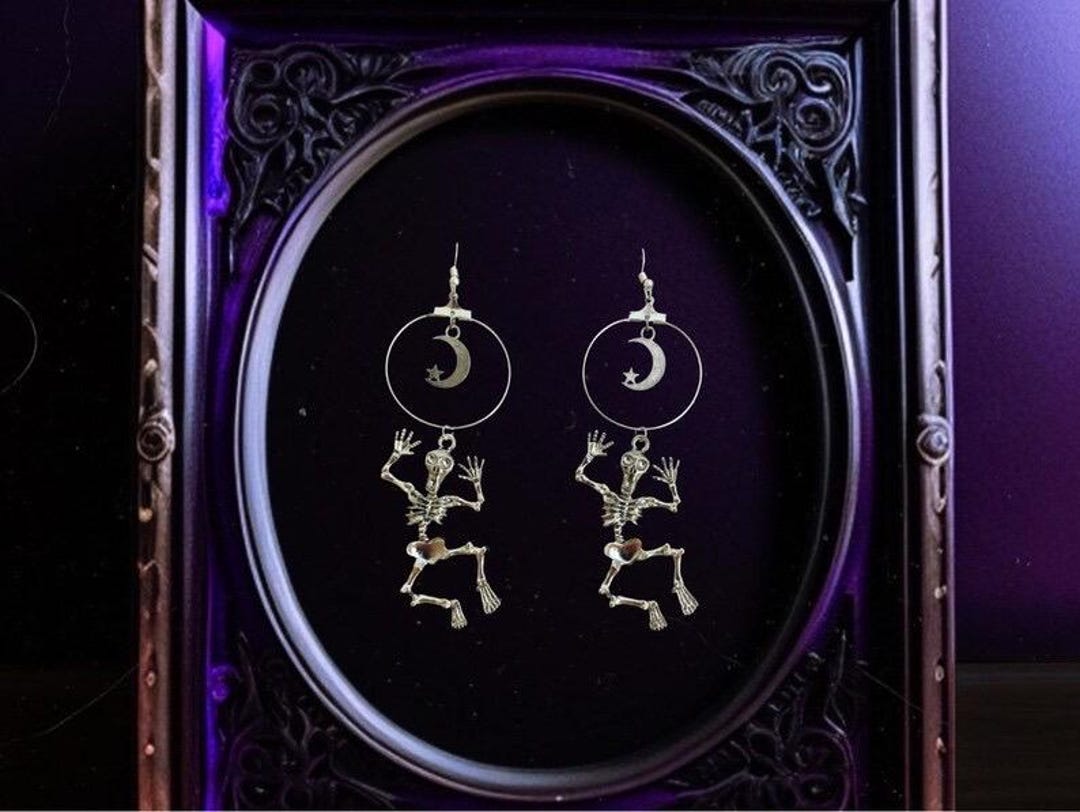 Celestial Skeleton Hoop Earrings, Halloween Accessories, Horror Themed ...