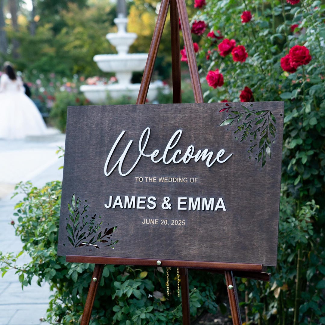 Rustic 3D Wedding Entry Sign – Custom Wood Guestbook Alternative ...