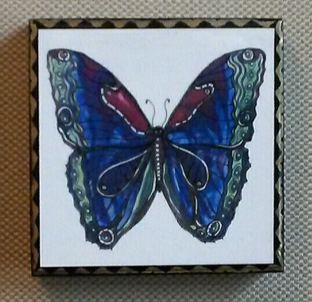 Blue Magic Butterfly Art Panel - Etsy