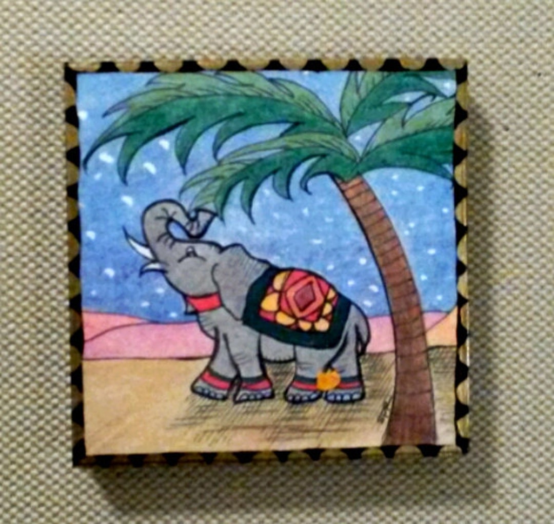 Fanciful Fellow Elephant Art Panel - Etsy