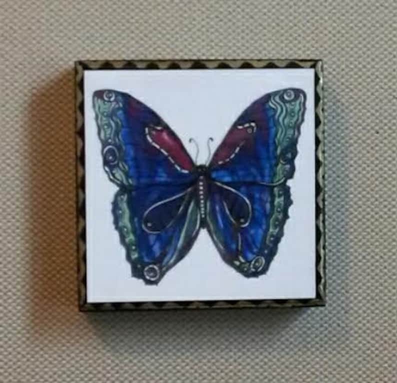 Blue Magic Butterfly Art Panel - Etsy