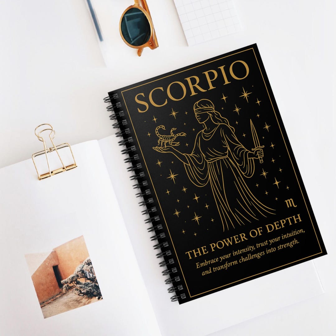Spiral Notebook - Scorpio Zodiac Sign Design, Ruled Line Journal ...