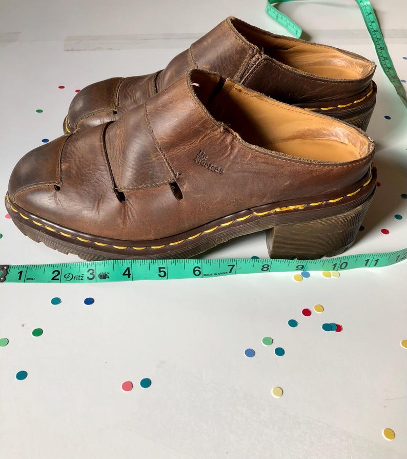 Vintage Dr. Martens Leather Clogs: Chunky Heel Docs, Size US Women's 9 ...