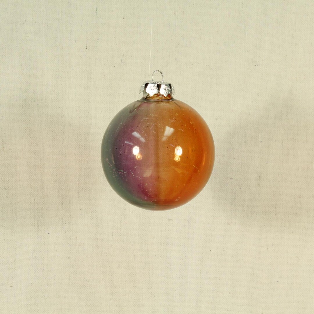 Y2k Glass-blown Rainbow Gradient Spherical Old World Vintage Christmas ...