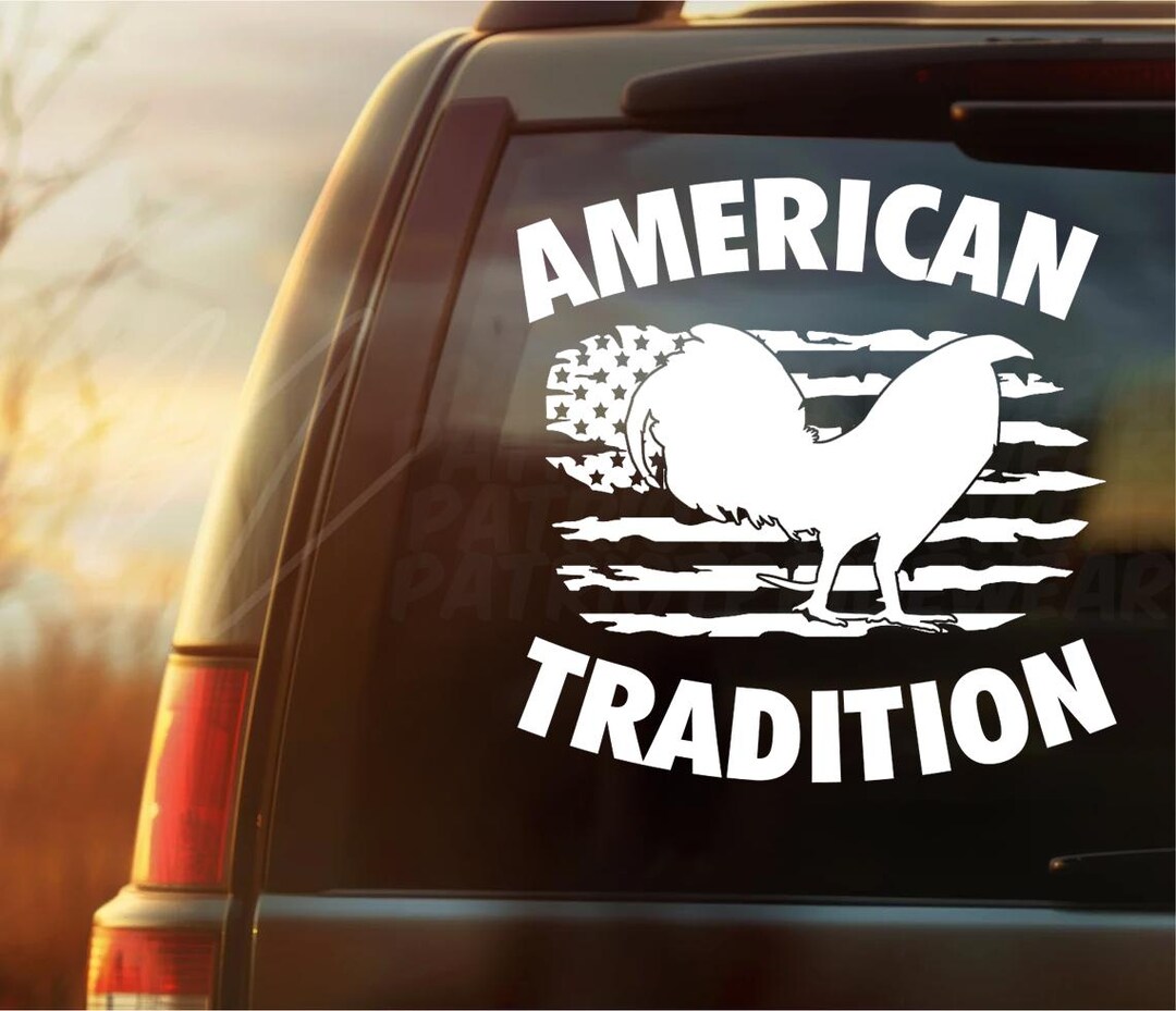 American Flag Gamefowl Cockfighting Rooster American Tradition Decal ...