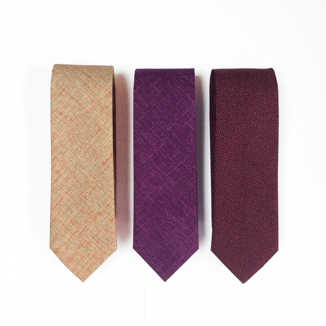 Autumn - Peach Orange Vintage Japanese Linen Men's Tie, Skinny Tie - Etsy